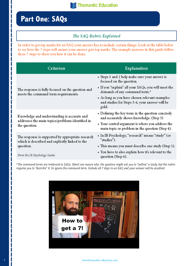 IB Psychology - Exam Answers - Paper One – Themantic Education